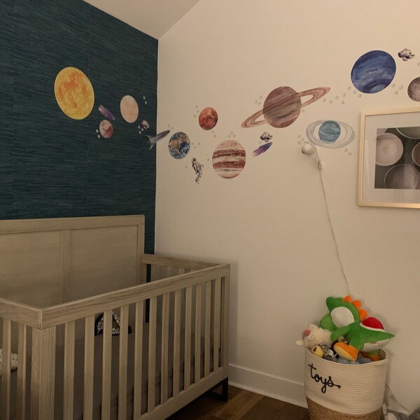 Watercolour Solar System Wall Stickers | Space Wall Stickers for Kids ...