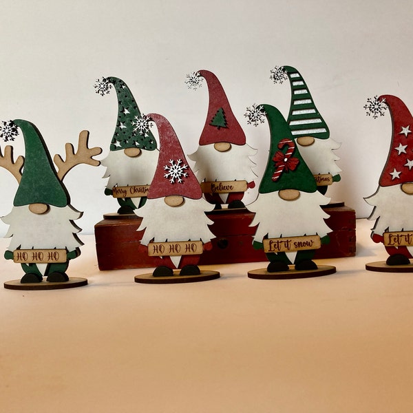 DIGITAL FILE, Set of 9 Christmas Gnomes Bundle With Stands ...