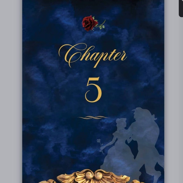 Beauty and the Beast Table Numbers, Digital Navy Wedding Numbers ...