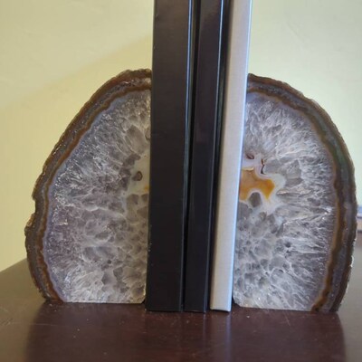 Geode Book End Natural Agate Bookend Pair 1 to 3 Lb Geode Bookend Home ...
