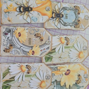 Vintage Journal Bees Tags, Honey Bee Journaling Tags,bee Journal ...
