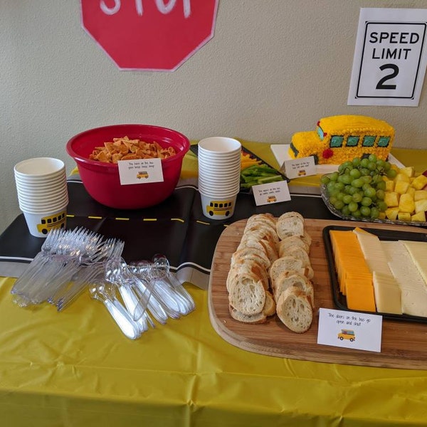 Bus Party Snack Cups, Bus Birthday Party Snack Cups, School Party Snack ...