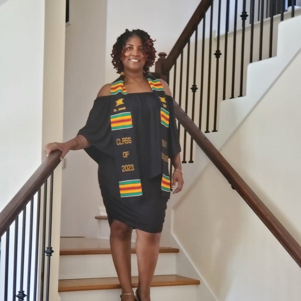 Black Excellence Graduation Kente Stole - Authentic African Stole ...