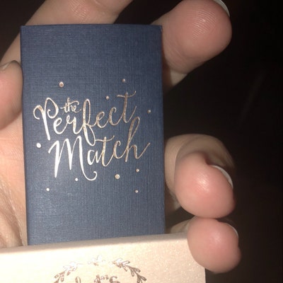 The Perfect Match Personalized Matchboxes With Polka Dots Wedding ...