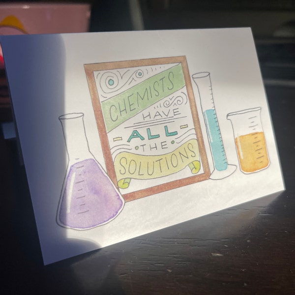 Card // Thank You, Chemistry Teacher, Lab, Flasks Glassware - Etsy