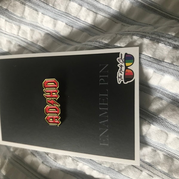 ACDC Inspired ADHD Enamel Pin | Neurodiversity Enamel Pin for ADHD ...