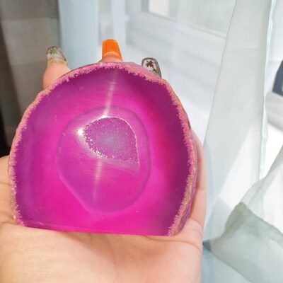 Pink Agate Geode, Geode, Pink Geode, Crystal, Brazilian Agate Geode ...