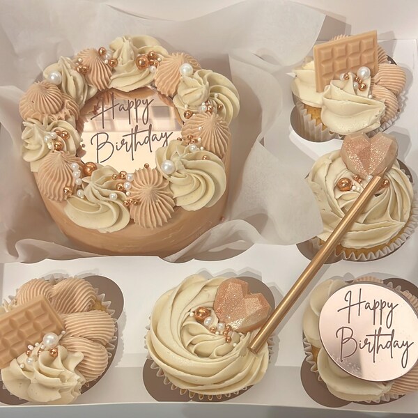 Happy Birthday Cake Disc Cupcake Toppers | Small Cupcake Toppers ...