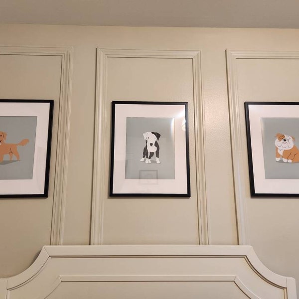 Dog Grooming Gallery Set of 6 Drawings. Print Ready Artwork for Groomer ...