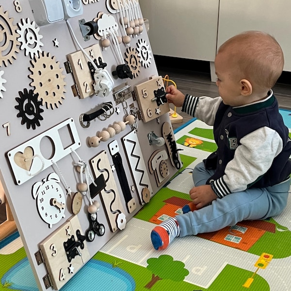 Toddler Busy Board, Activity Board, Gift, Montessori Board, 1st ...