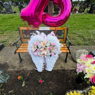 LGBT PRIDE FLAG Rainbow Funeral Memorial Tribute Artificial Flowers ...