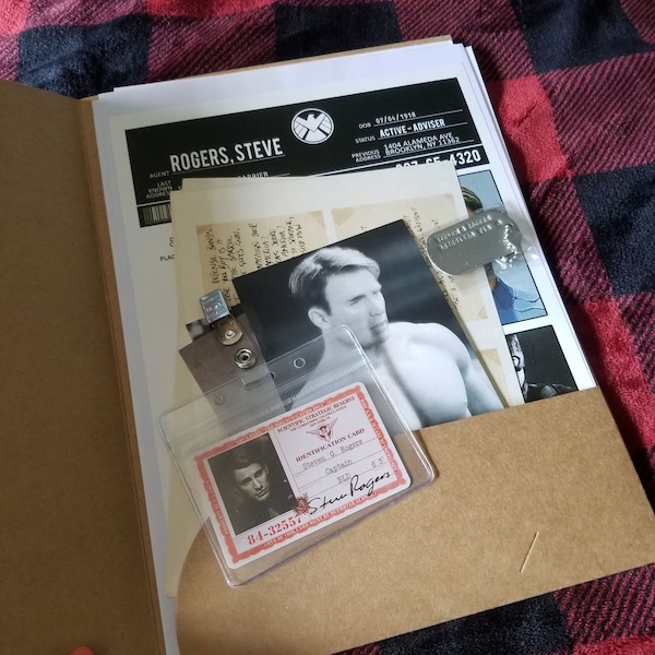 Captain America file Steven Rogers S.H.I.E.L.D. Secret File Paper Props ...