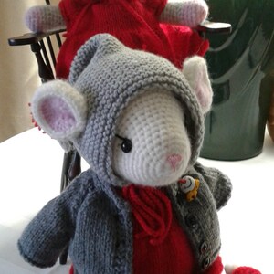 Doll Clothes Knitting Pattern for a Mouse Christmas Mouse Toy Clothes ...