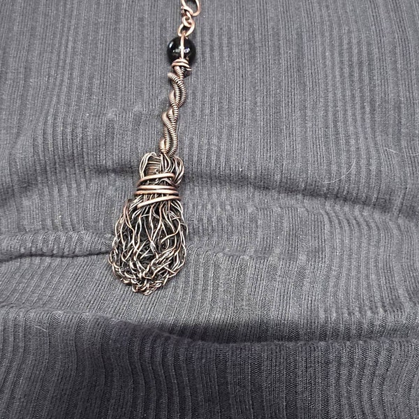 Made to Order - Antiqued Copper Witch Broom Pendant With Straight ...