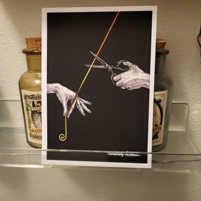 Thread of Life Ancient Greek Mythology Art Print, Gold Foil Embellished ...