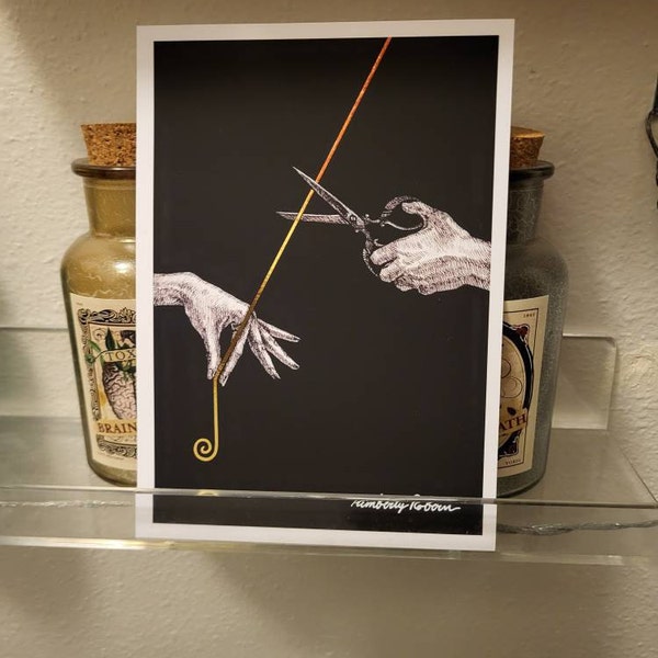 Thread of Life Ancient Greek Mythology Art Print, Gold Foil Embellished ...