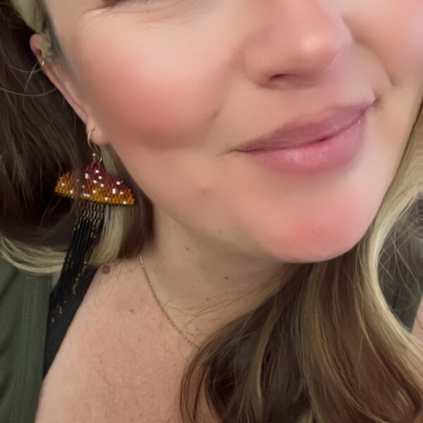 THE OSAGE // Beaded Earrings Beaded Fringe Earrings Native American ...