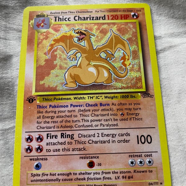 Custom-made Thicc Pikachu Card - Etsy