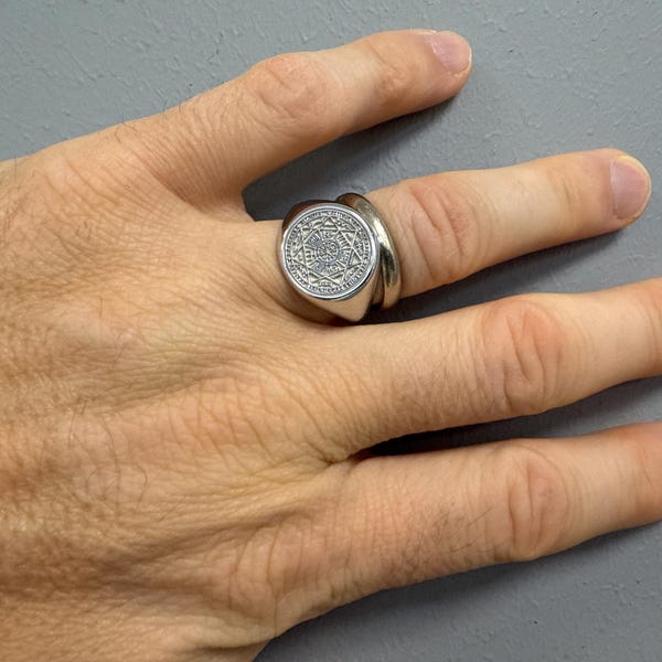 14K Solid Gold Cancer Zodiac Sign Signet Ring, Personalized Zodiac Sign ...