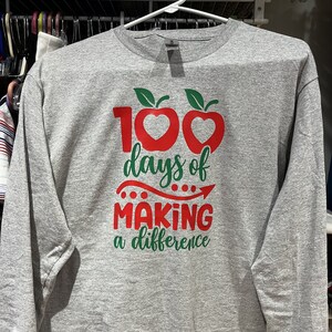 100 Days of Making a Difference Svg, 100 Days of School Svg, Teacher ...