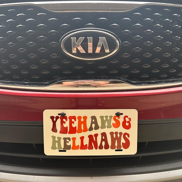 Peace Symbol License Plate, Retro License Plate. Muted Rainbow Colors ...