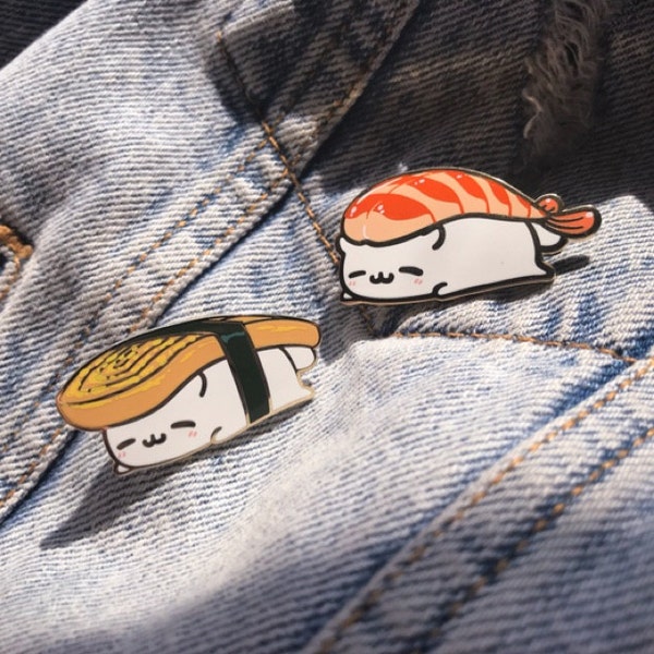 Sushi Cat Mewchi Hard Enamel Pin - Rice Kitty Nigiri 1.25"~1.5" - Etsy