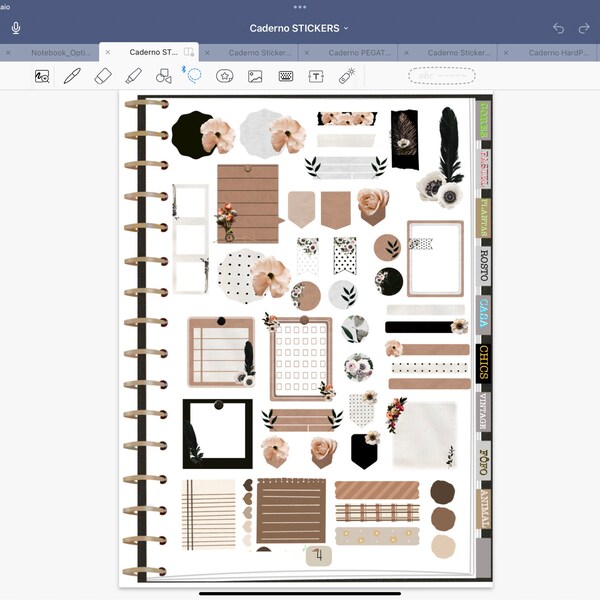 Digital Notebook Covers; 12 Flower Covers; Digital Journal Cover ...