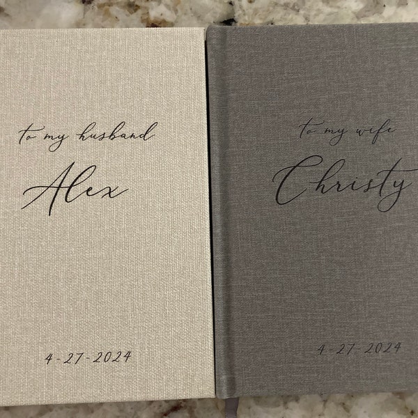 2 Vow Books Husband Wife Hard Cover Wedding Ceremony Vow Booklets ...