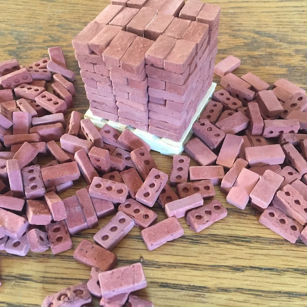 Real Mini Red Bricks With Pallet - Premium Quality - 1/12 Scale ...