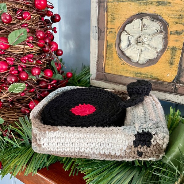 Spin Your Record Player Coasters Crochet Pattern - Etsy