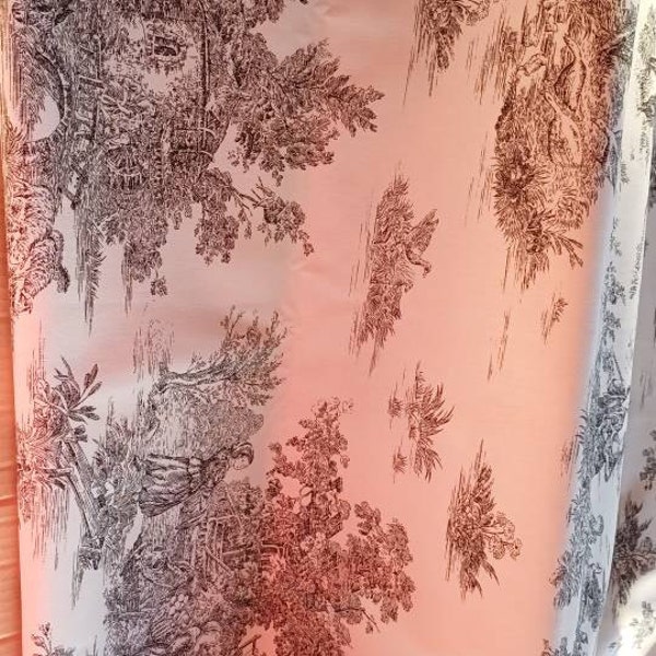 Toile De Jouy Pattern Fabric - Model 2 - Different Colors | Product ...