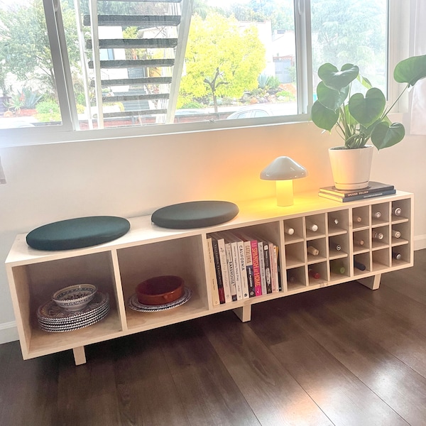 Pine Five Cube Bench – Modern Minimalist Wood Storage - Etsy