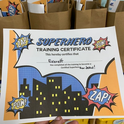 Superhero Certificate, Superhero Training Certificate printable ...