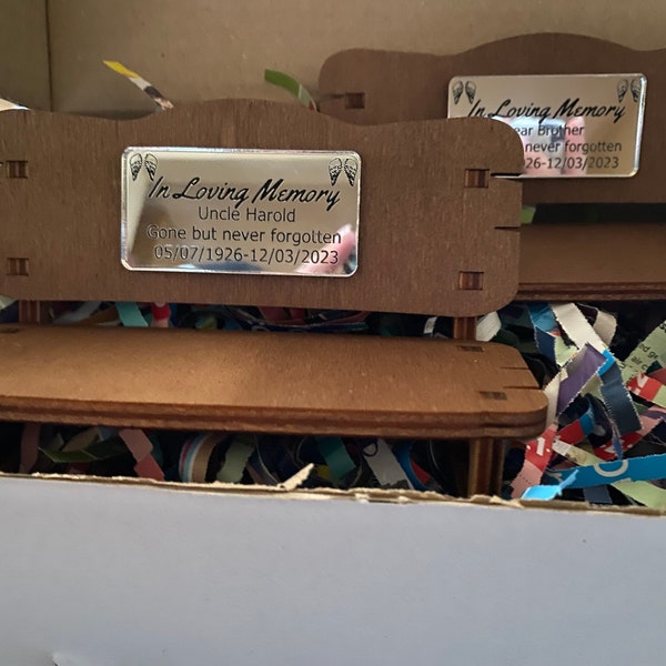 Memorial Bench Gift, Commemoration, in Loving Memory, Shelf Ornament ...