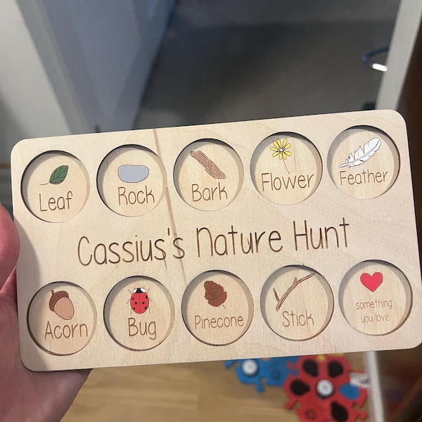 Nature Hunt Board Montessori Scavenger Hunt Personalized Nature ...
