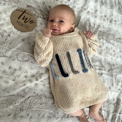 Custom Name Boy Sweater, Personalized Name Sweater, Hand Embroidered ...