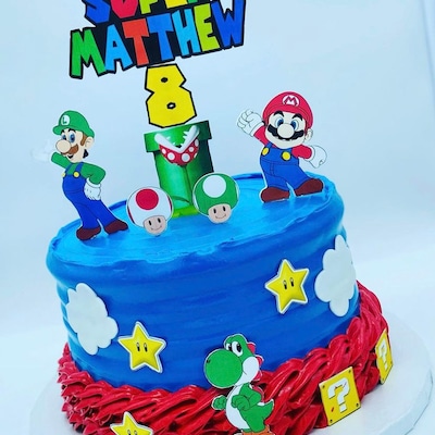Printable Super Mario Cake Topper Super Mario Birthday Cake - Etsy