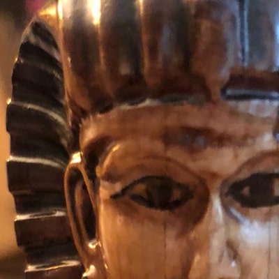 Wood Carved Cane Walking Stick With Ergonomic Handle Egypt Pharaoh ...