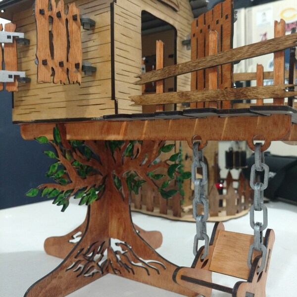 Tree House Laser Cut Wooden House Digital Download Cdr,dxf,ai,pdf,svg ...
