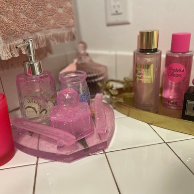 Galaxy Space Themed Vanity Tray Set, Soap Dispenser, Toothbrush Holder ...