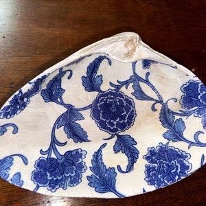 Blue Decoupage Clam Shell Kit, DIY Shell Kit, Party Favor, Crafting ...