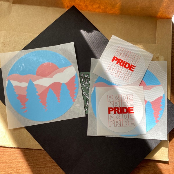 Subtle Trans Flag Sticker - Pride Sticker - Mountain Sticker - Laptop ...