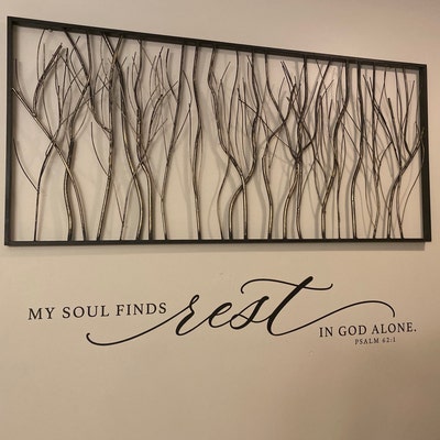 My Soul Finds Rest in God Alone Bedroom Wall Decor, Christian Wall ...