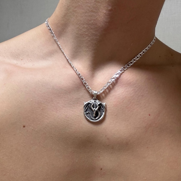 Silver Greek Decor Chain Necklace, Greece Decor Jewelry, Men's ...