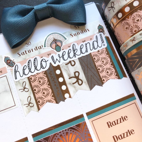 Hello Weekend Banner Planner Stickers - Etsy