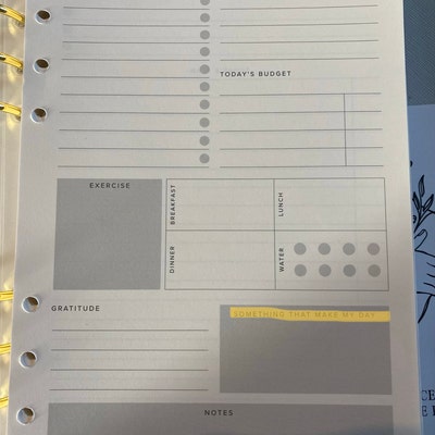 Printed Undated Daily Planner Inserts A5 minimal Stationery Daily ...