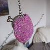 Small Black Gothic Emo Style Crochet Beaded Coin Purse With Kiss Lock ...