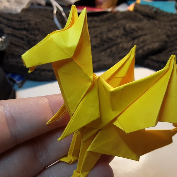 Handmade Red Paper Origami Dragon - Etsy