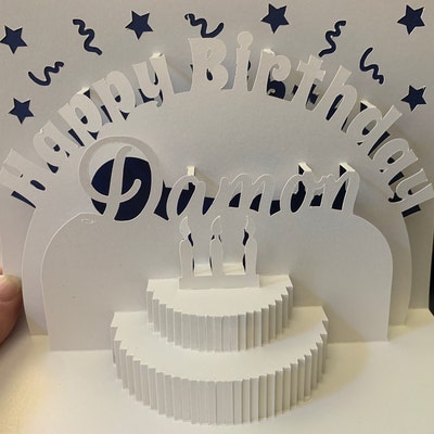 Personalized 3D Pop up Cake Card for Birthday With Name and Age. Make ...