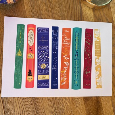 Classic Childrens Book Spines Nursery Wall Art Nursery Book Print Baby ...